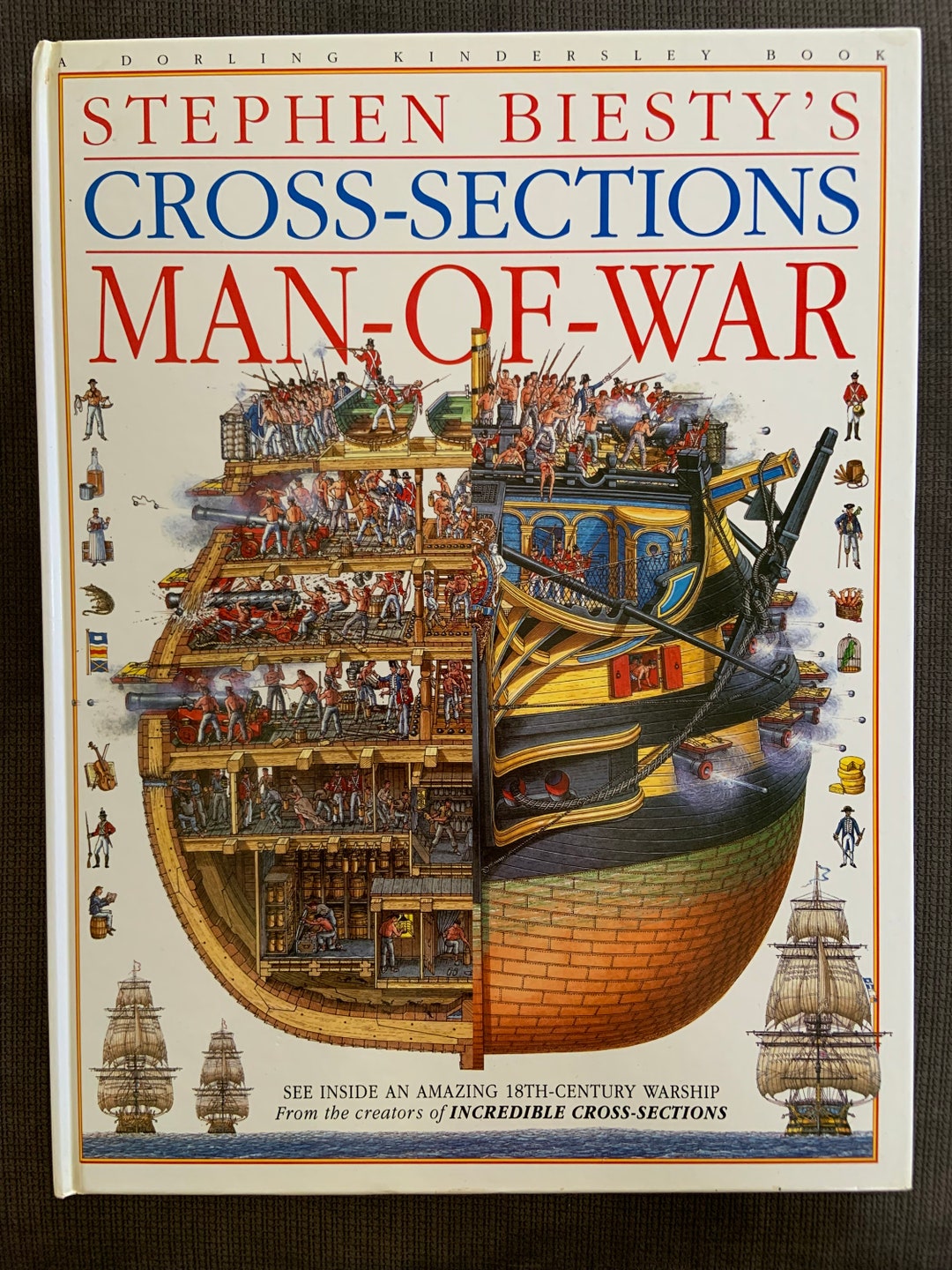 Cross-sections Man of War Vintage Hardcover Book, Stephan Biesty, Non ...