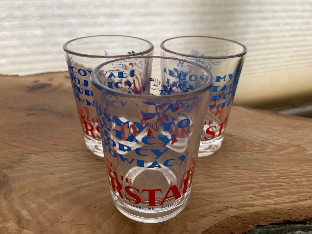 Vintage Carstairs Whiskey Shot Glass 3 Ounce, Polish Dancer Ad Art ...