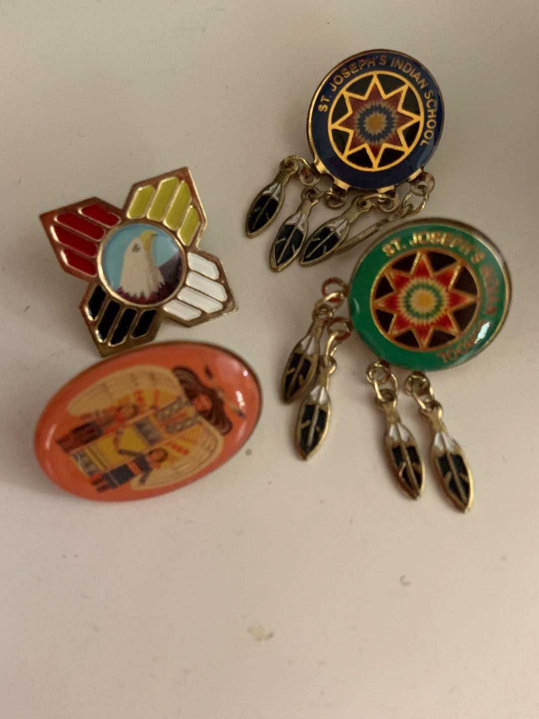 Vintage Native American School Lapel Pins Set of 3 St Labre St Joseph ...