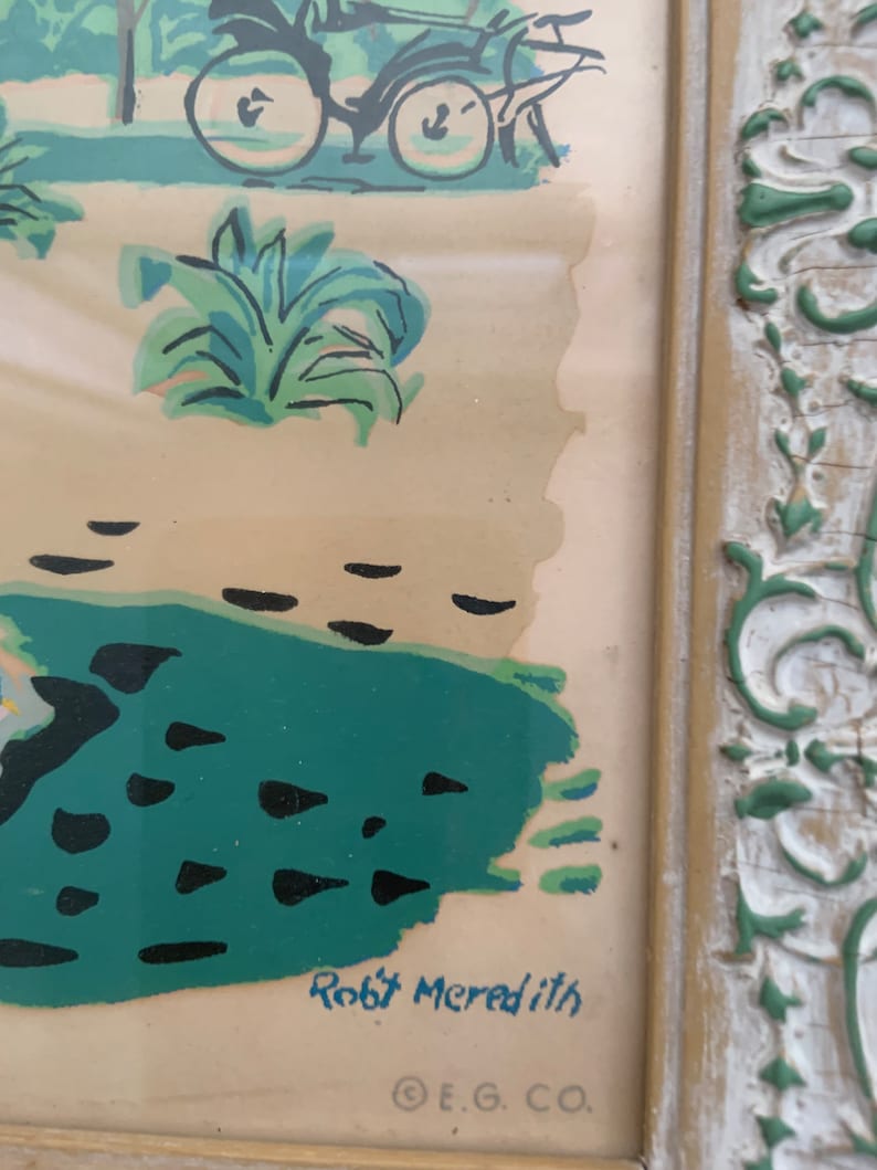 Vintage Robert Meredith Victorian Lady Art Mid Century Framed Wall ...