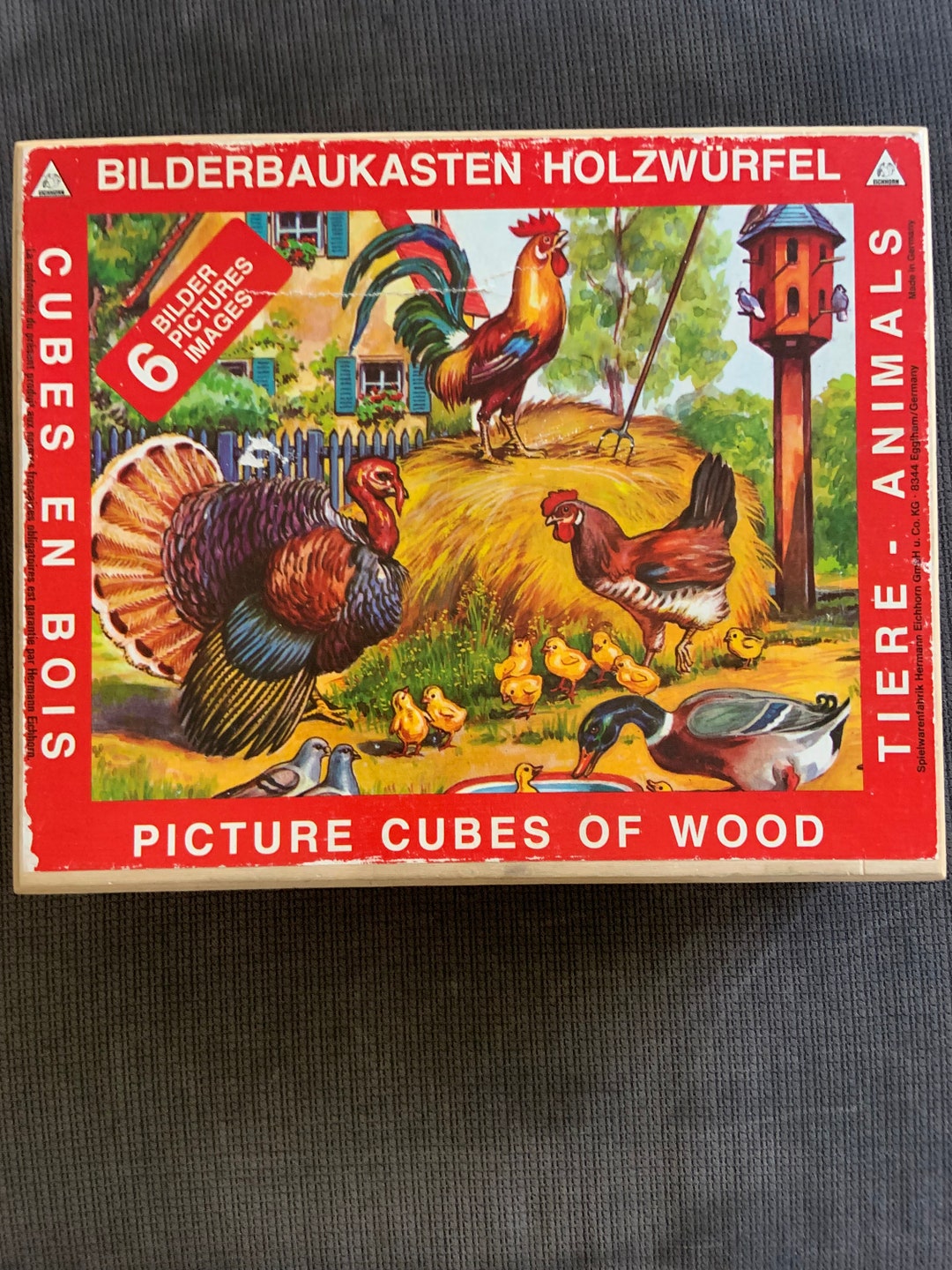 Vintage 1950s German Wooden Picture Cube Puzzle Farm Scenes - Etsy
