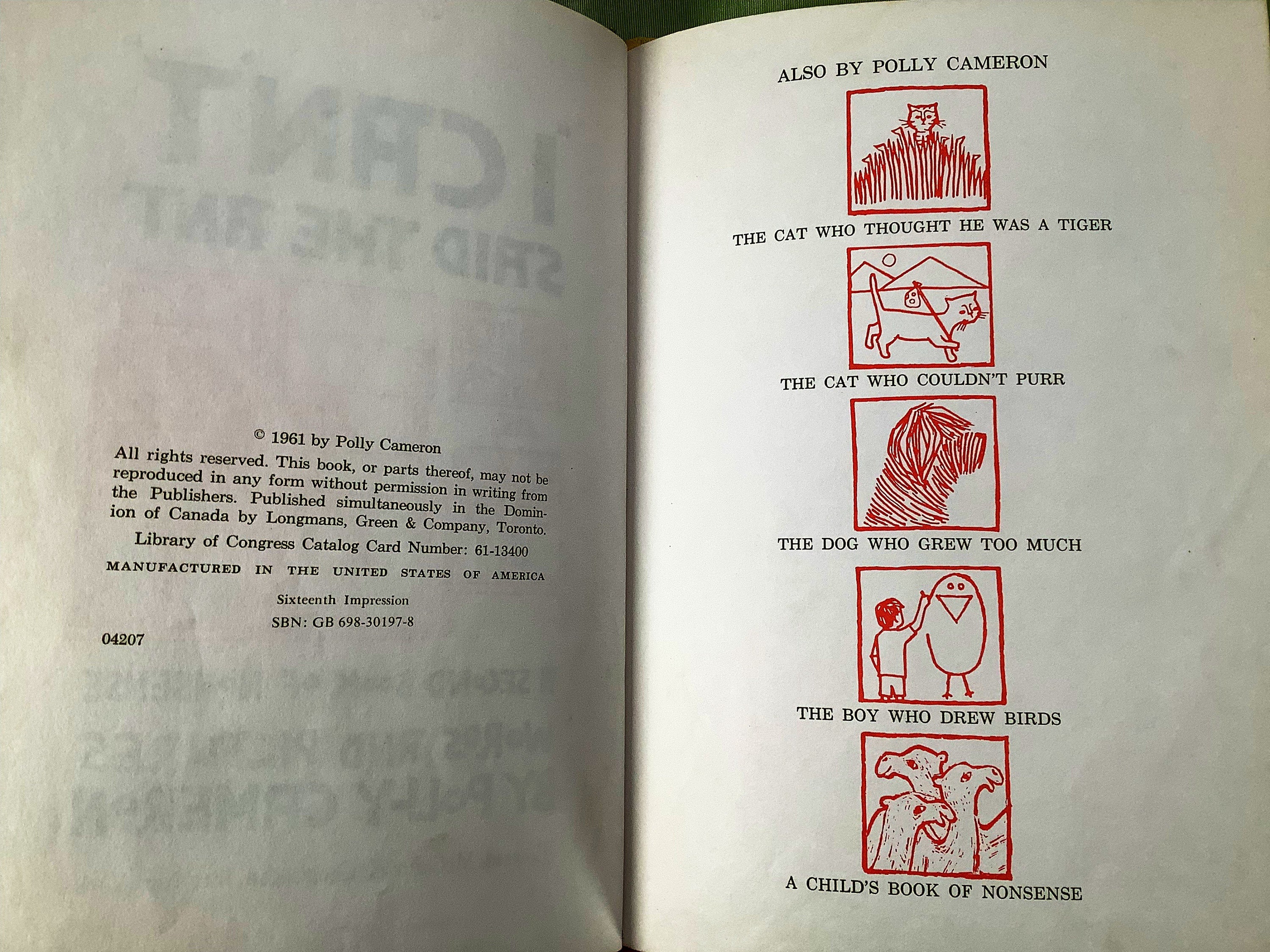 Vintage Children's Book 'I Cant Said the Ant' 1961 Polly Cameron ...