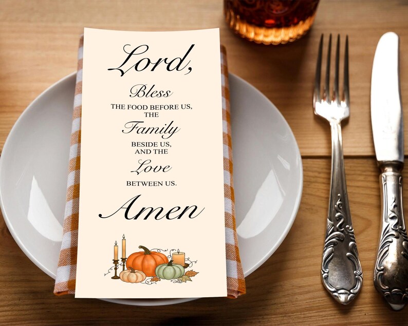 Thanksgiving Table Prayer, Scripture, & Gratitude Card Set (digital ...