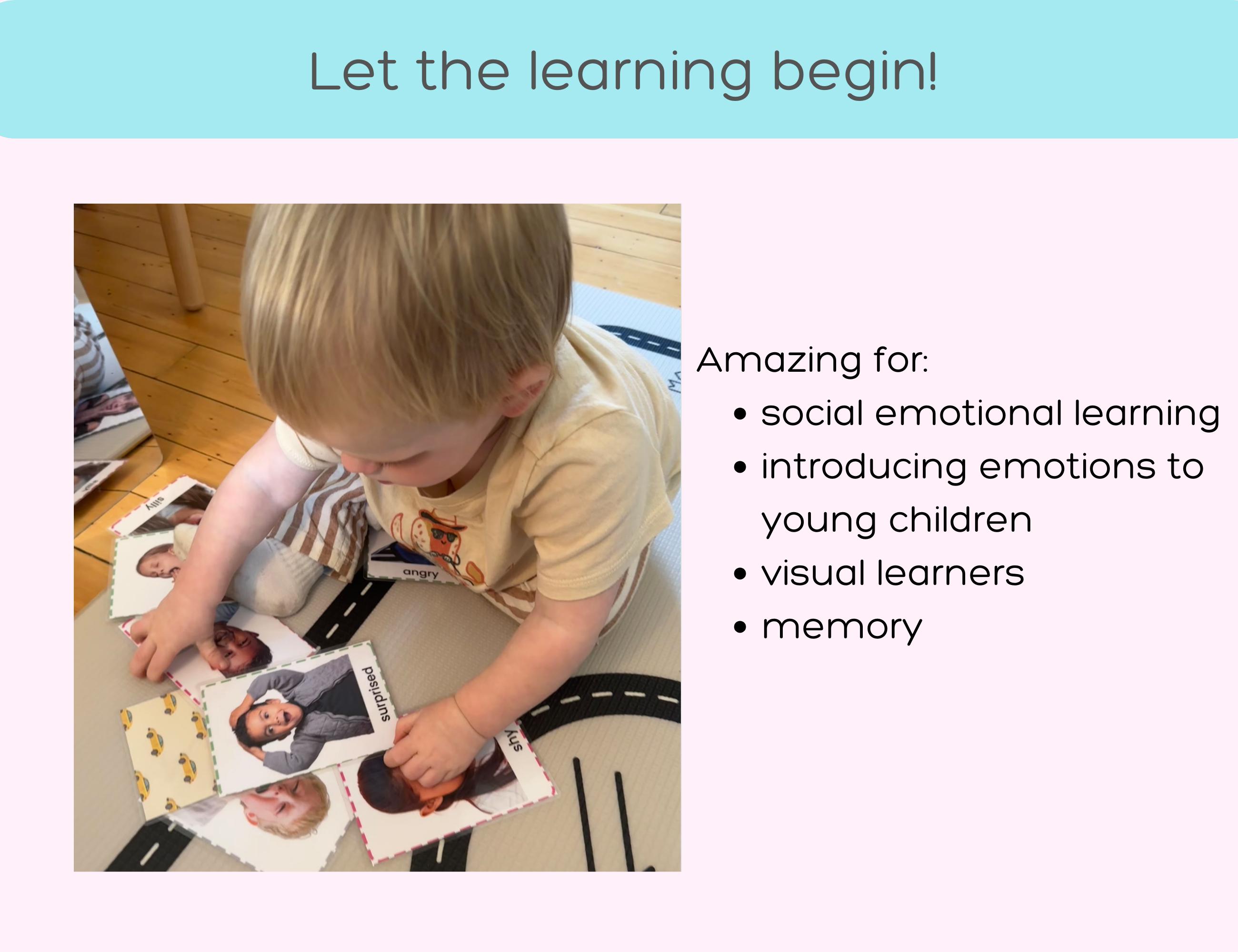 Montessori EMOTIONS Flashcards, Feelings Flashcards for Kids, Laminated ...