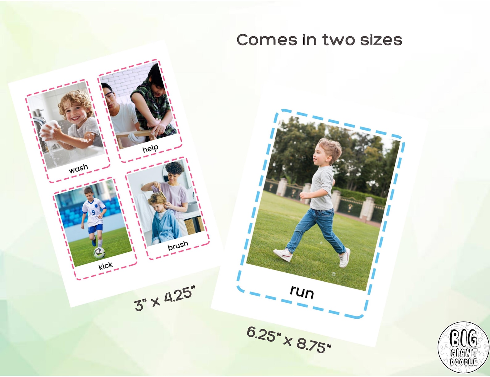 Montessori ACTION VERB Flashcards, Verb Flashcards for Kids, Printable ...