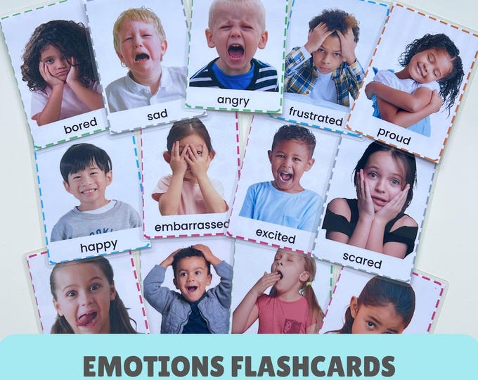Emotions Flashcards - Etsy Canada
