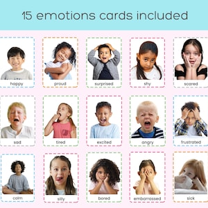Montessori EMOTIONS Flashcards, Feelings Flashcards for Kids, Laminated ...