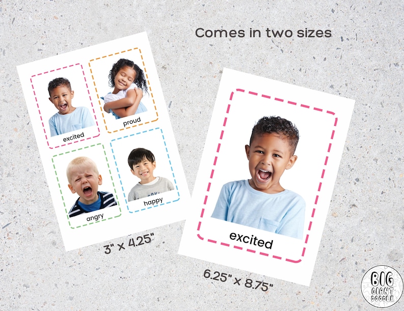 Montessori Emotions Flashcards: Real Children Photos (digital Download ...