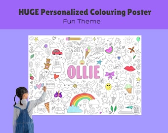Coloring Poster for Kids With Name, Large Coloring Banner for Wall ...