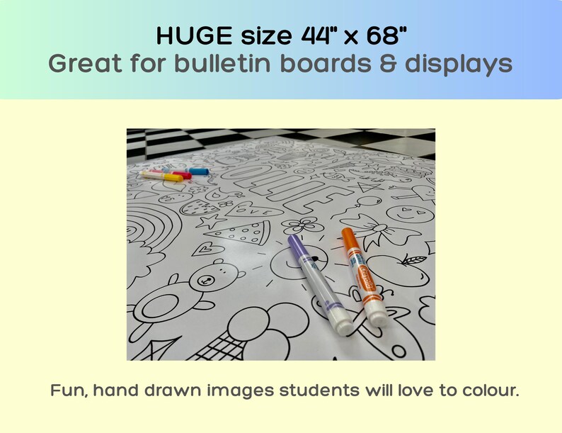 Hello Summer Collaborative Coloring Poster: End of Year Bulletin Board ...