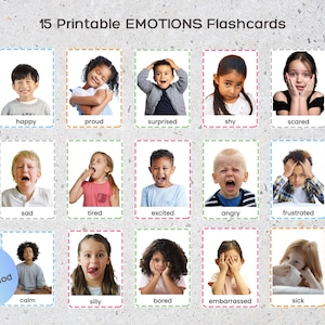 Montessori Emotions Flashcards: Real Children Photos (digital Download ...