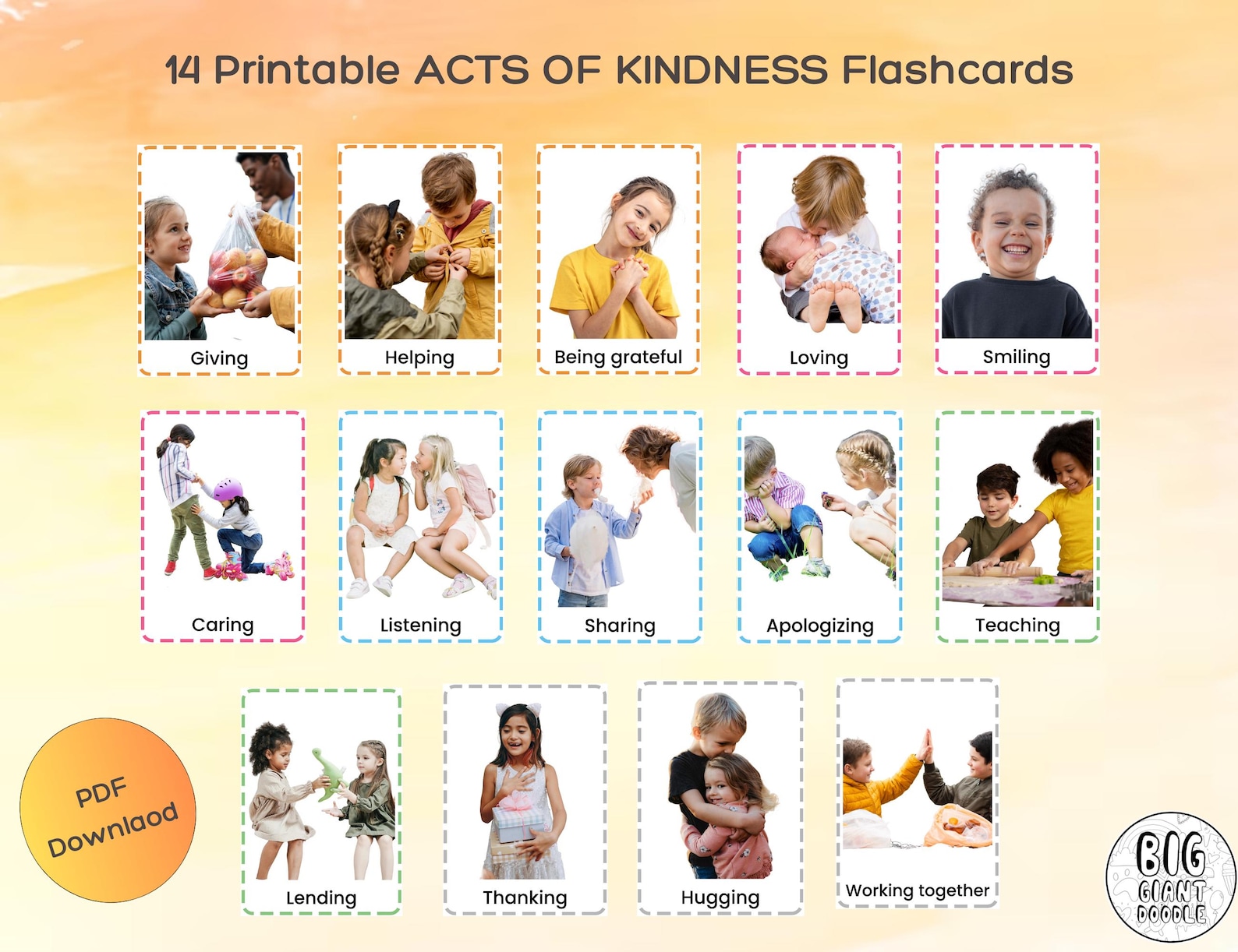 Montessori Acts of Kindness Flashcards: Real Children Photos ...