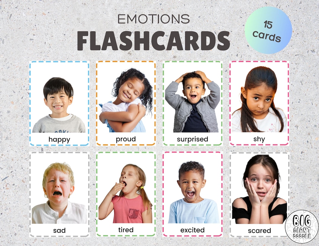 Montessori Emotions Flashcards: Real Children Photos (digital Download ...