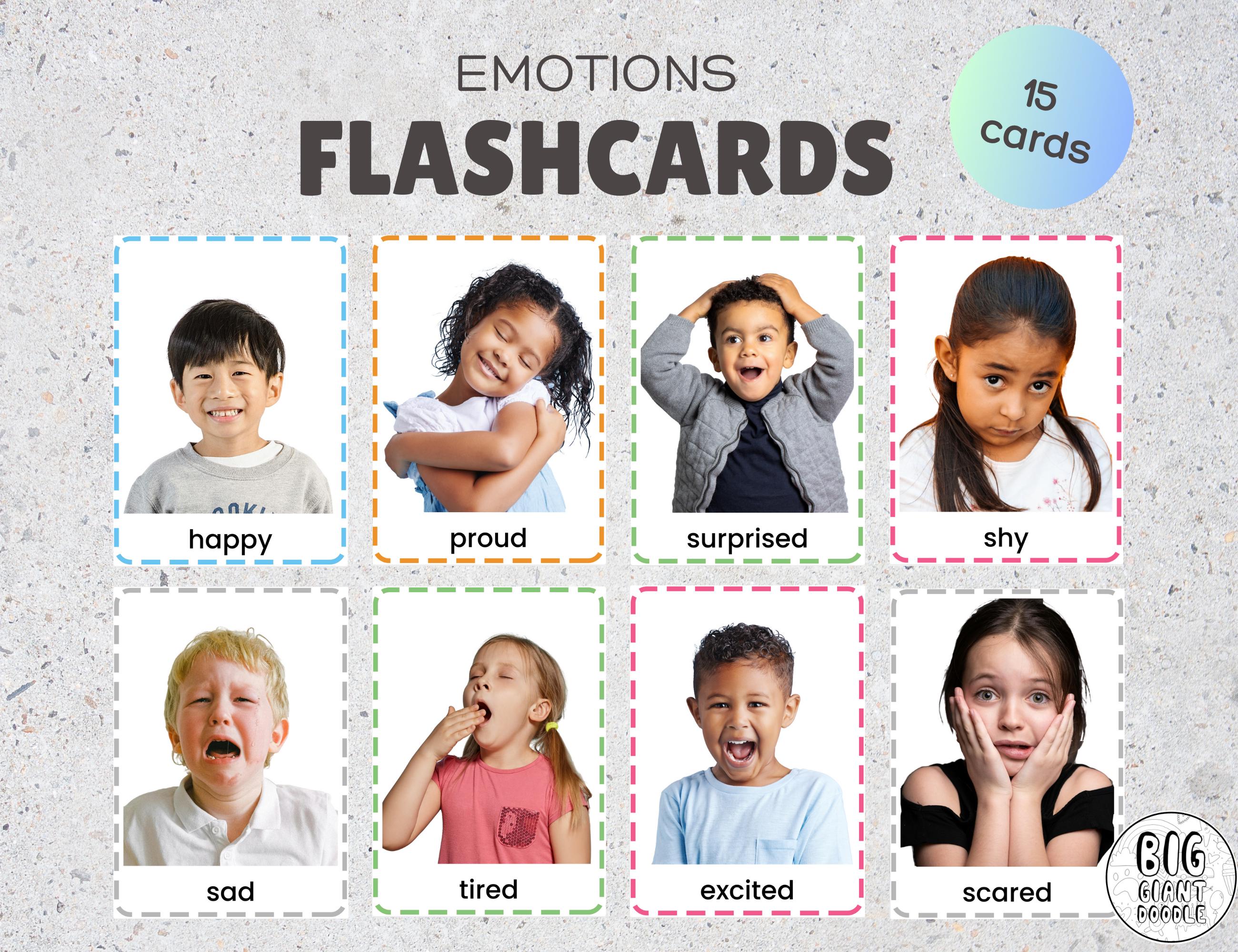 Montessori Emotions Flashcards: Real Children Photos (digital Download ...
