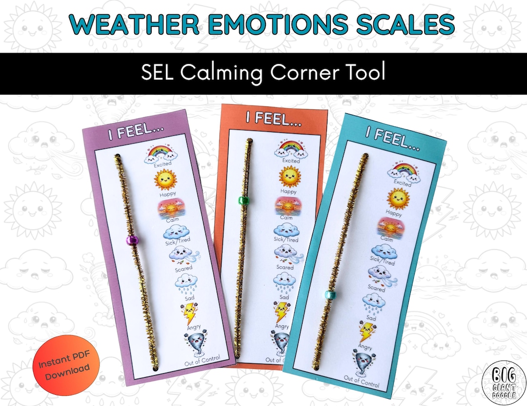 Weather Emotions Scale for Kids | SEL Feelings Chart Printable (instant ...