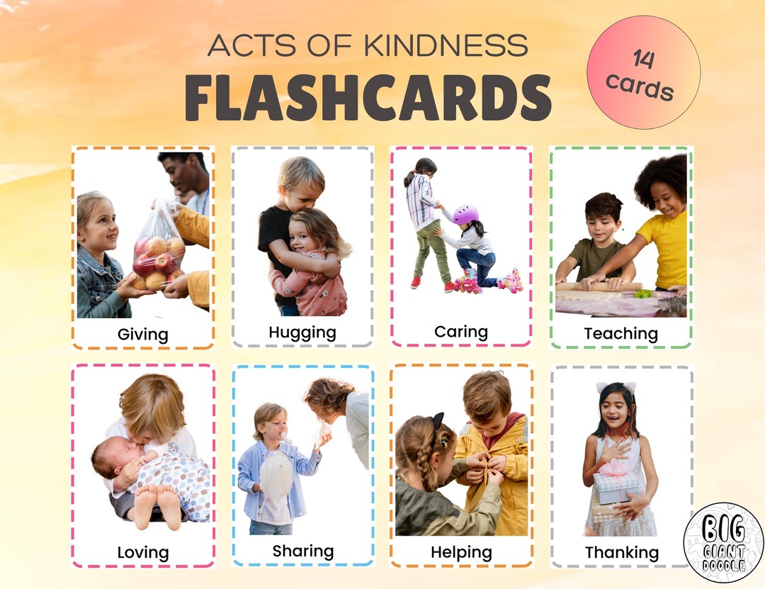 Montessori Acts of Kindness Flashcards: Real Children Photos ...