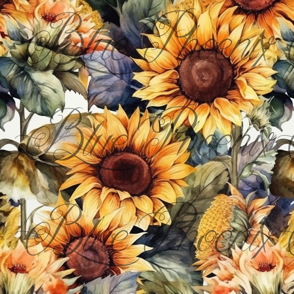 Sunflower Scrapbook Digital Printable Pages Digital Paper Sunflower ...