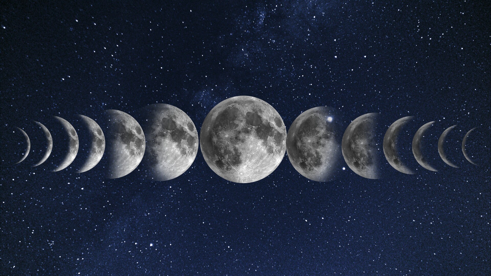 Moon Phases Overlay PNG 13 Files Moons Transparent Photoshop - Etsy