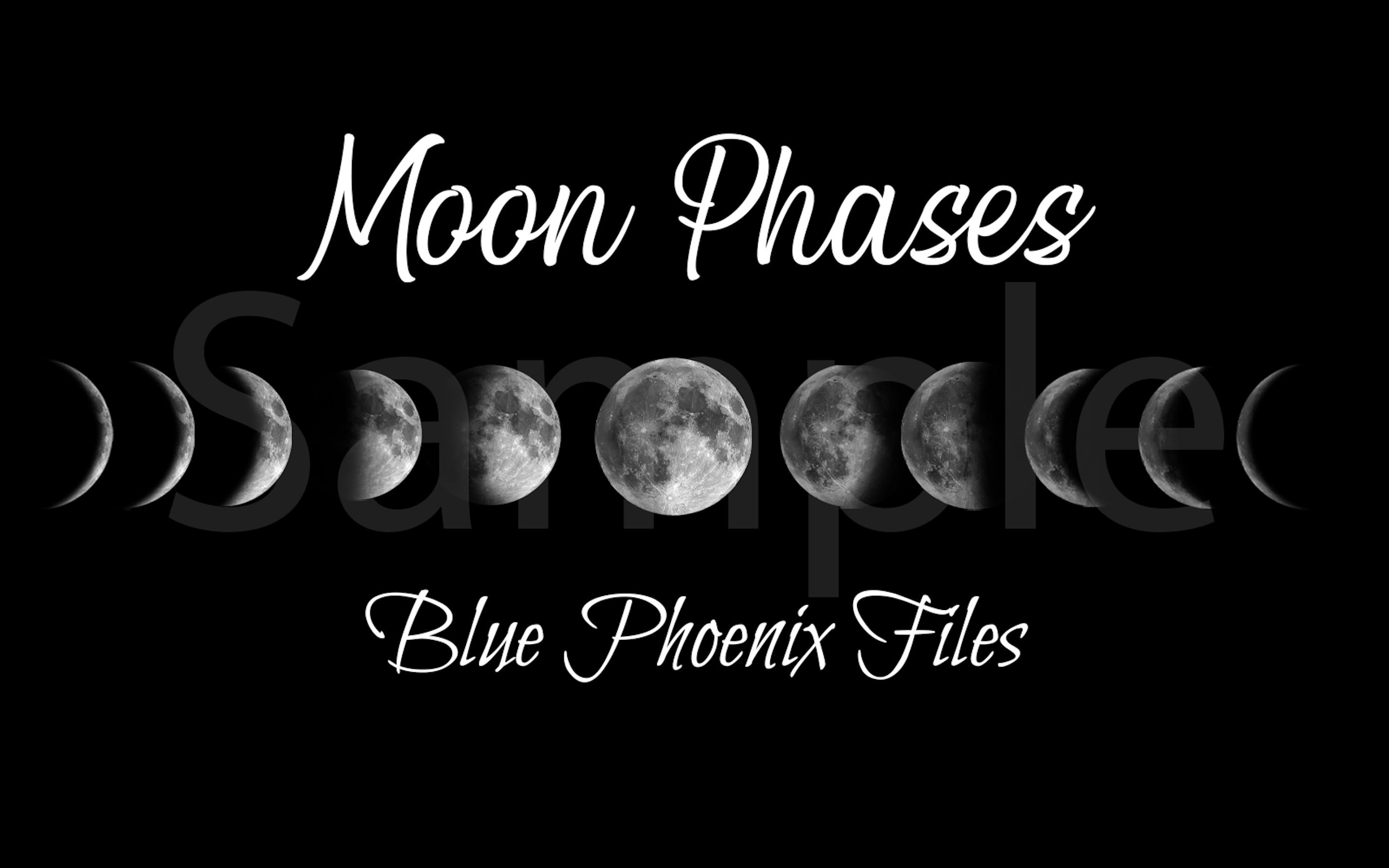 Moon Phases Overlay PNG 13 Files Moons Transparent Photoshop - Etsy