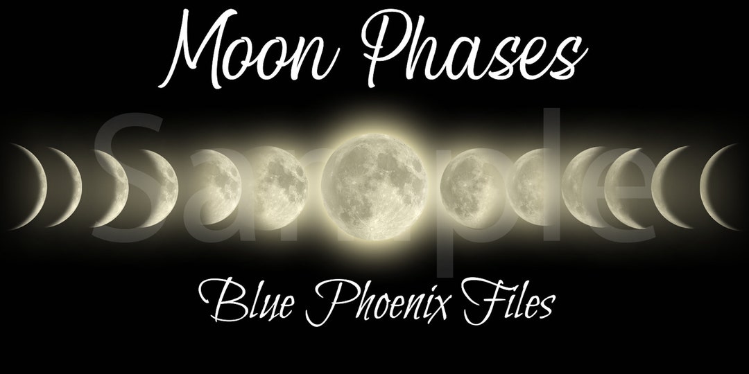Moon Phases Overlay Gold With Glow PNG 13 Files Moons - Etsy