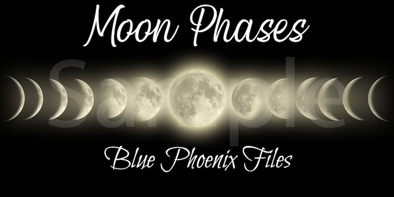 Moon Phases Overlay Gold With Glow PNG 13 Files Moons Transparent ...