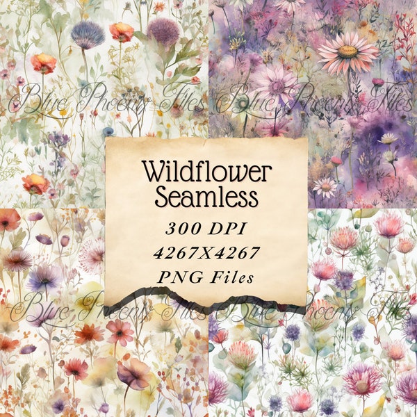 Wildflower Scrapbook Paper - Etsy