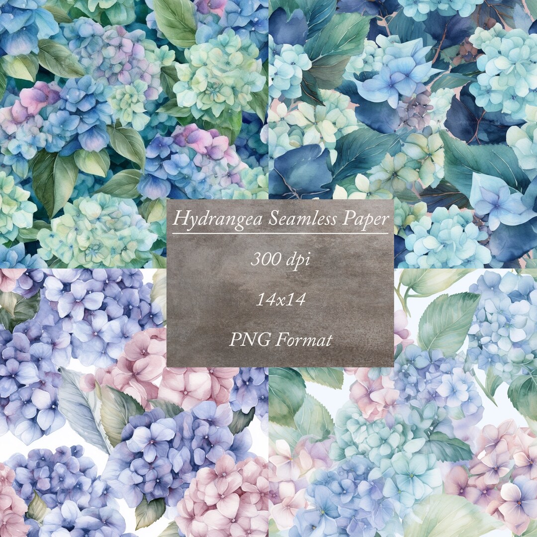 Hydrangea Scrapbook Digital Printable Pages Digital Floral - Etsy