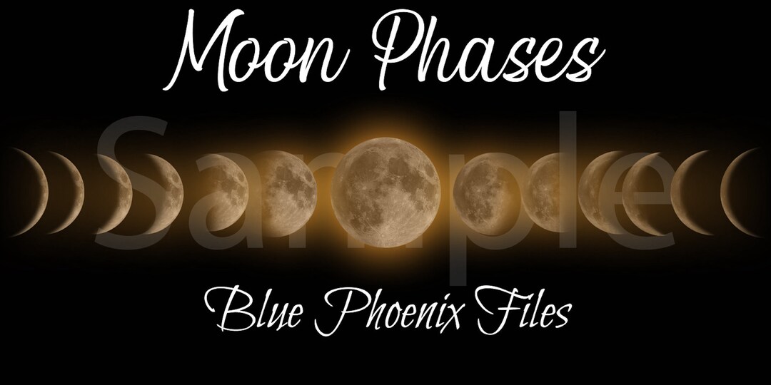 Moon Phases Overlay Orange Moon PNG 13 Files Moons Transparent - Etsy