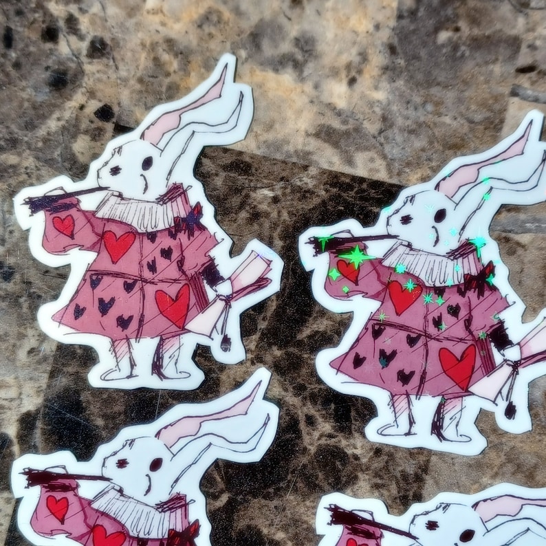 White Rabbit Sticker Glossy/star Holographic Alice in Wonderland ...