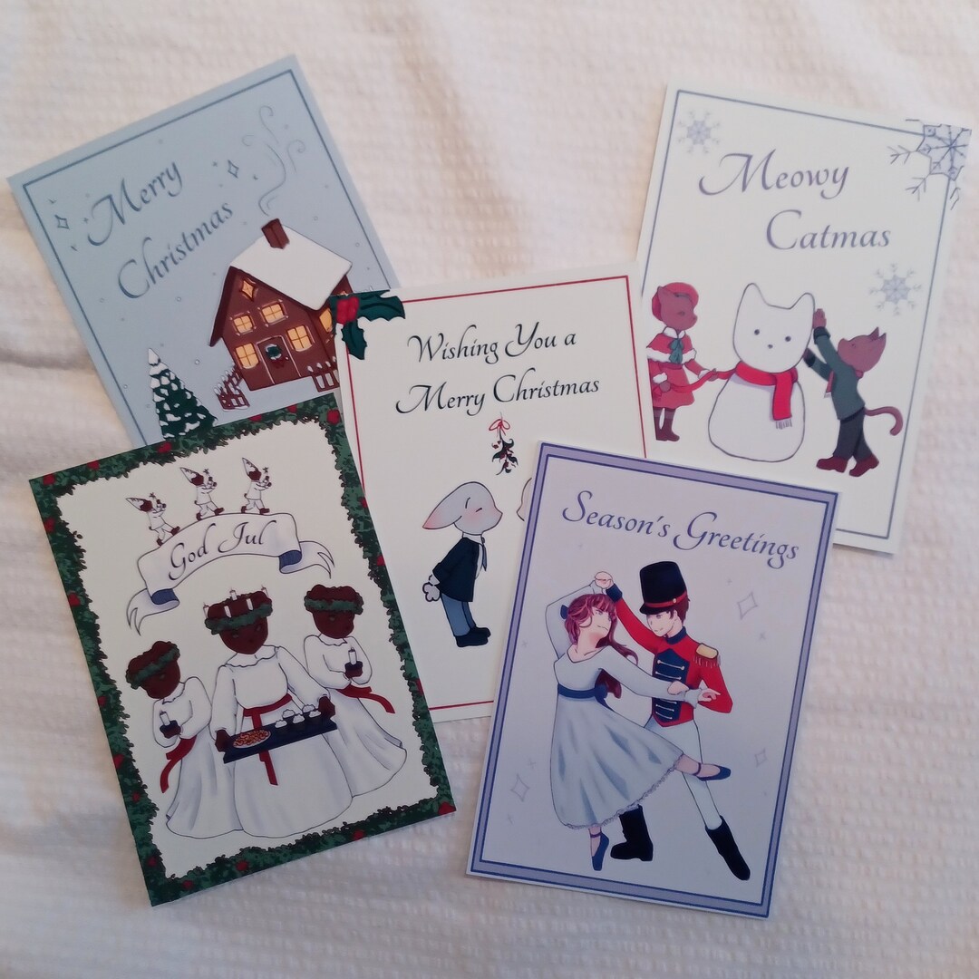 Seasonal Christmas Cards 5x7 Cards for Winter Holidays - Etsy