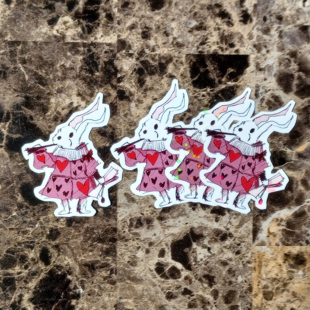 White Rabbit Sticker | Glossy/star Holographic | Alice in Wonderland ...