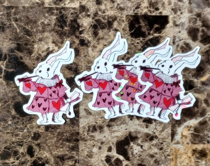 White Rabbit Sticker, Queen of Hearts Sticker, Alice in Wonderland ...