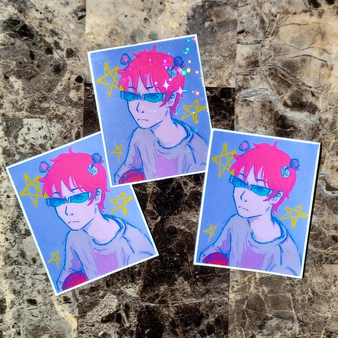 B-ball Saiki Sticker | Glossy/star Holographic | the Disastrous Life of ...