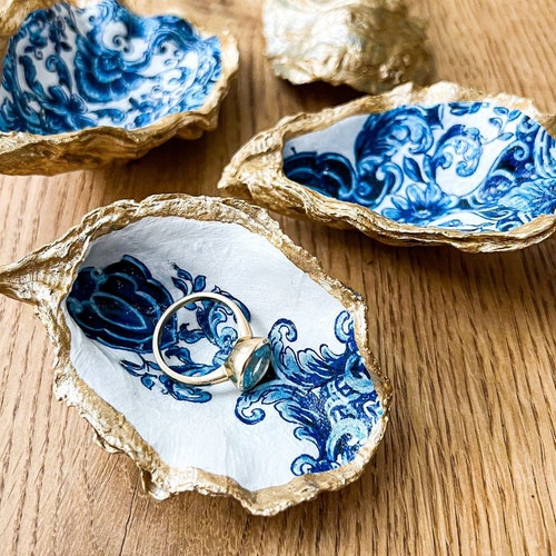 Decoupage Oyster Shell various Designs Edged With Copper - Etsy UK