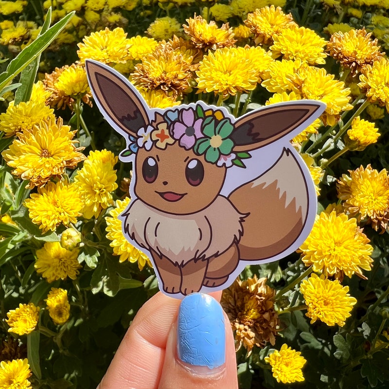Eevee Flower Sticker - Etsy