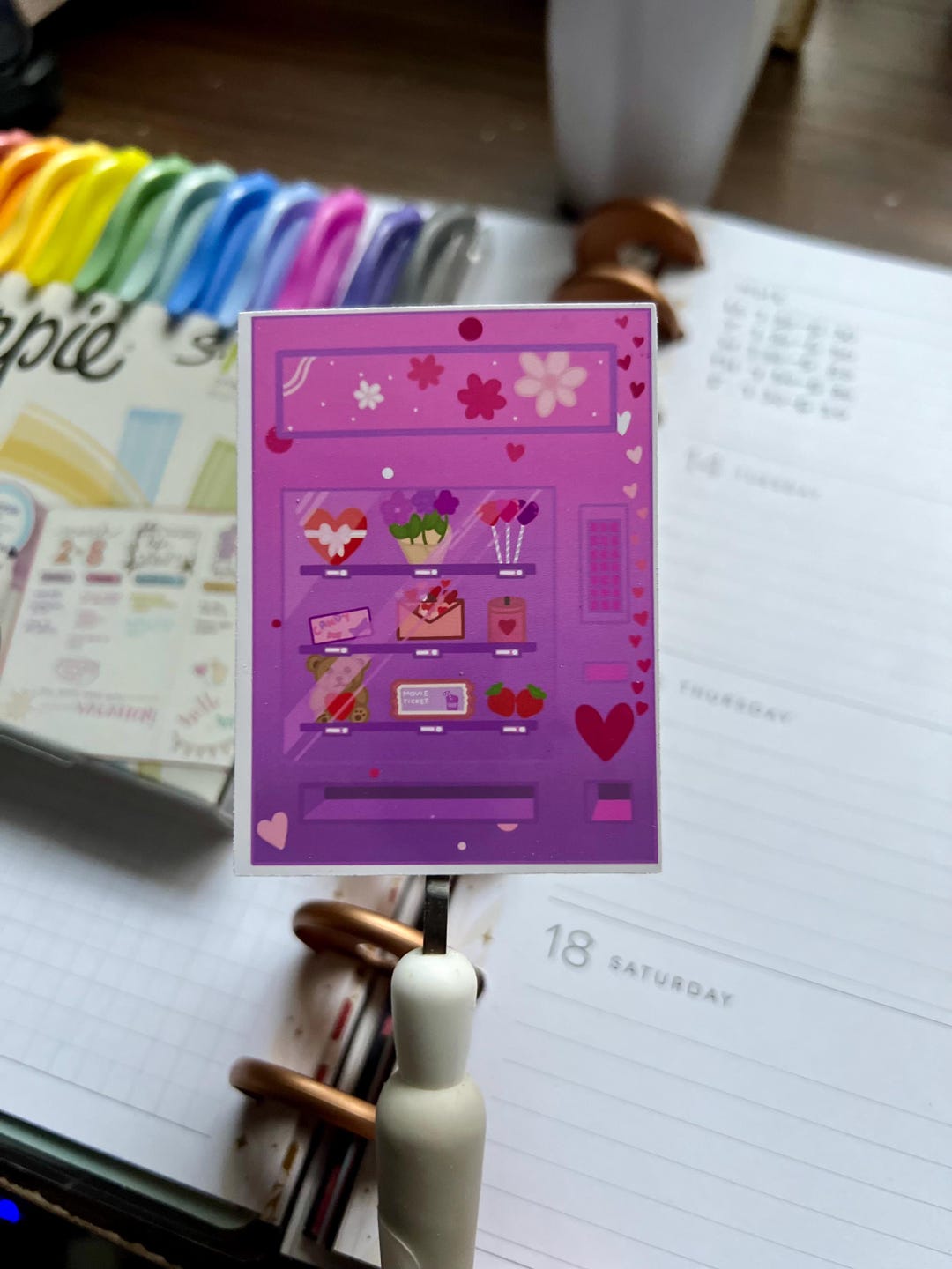 Valentine Vending Machine Sticker | Kawaii Planner Sticker - Etsy