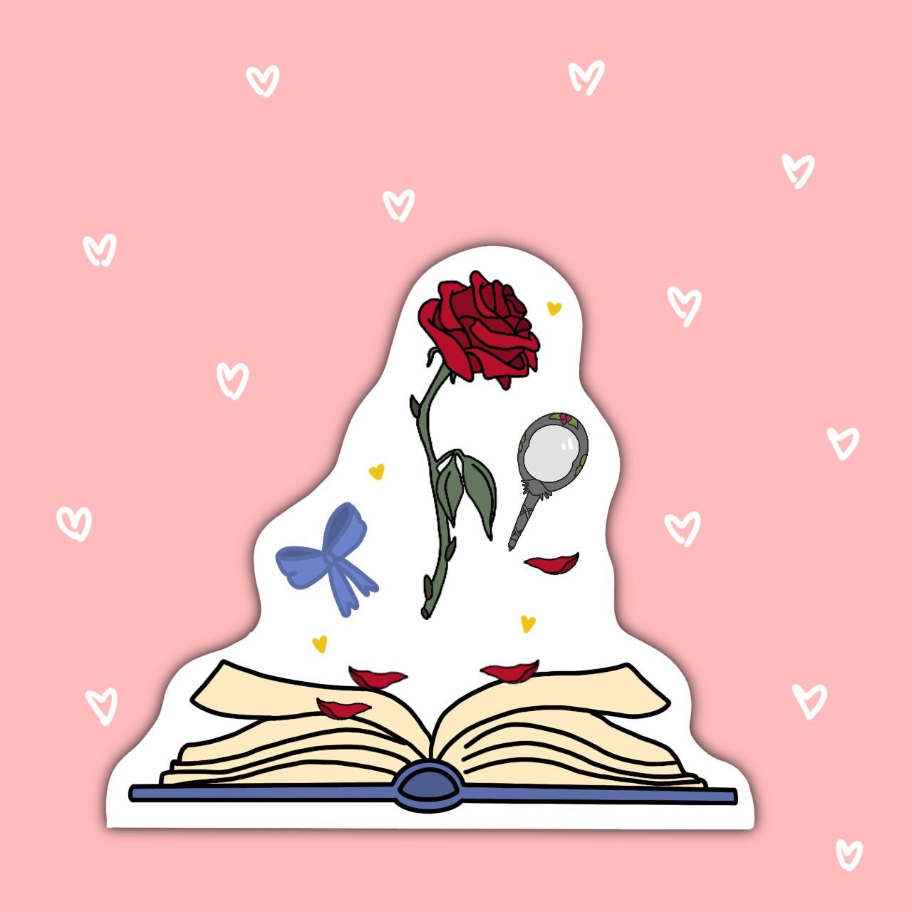 Disney Beauty and the Beast Book Sticker - Etsy
