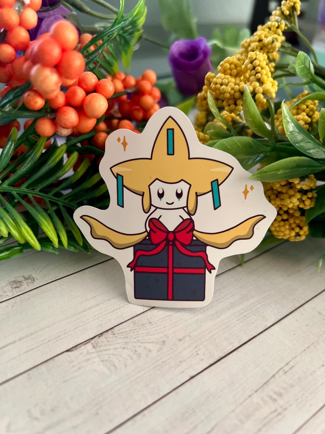 Pokémon Jirachi Christmas Sticker - Etsy