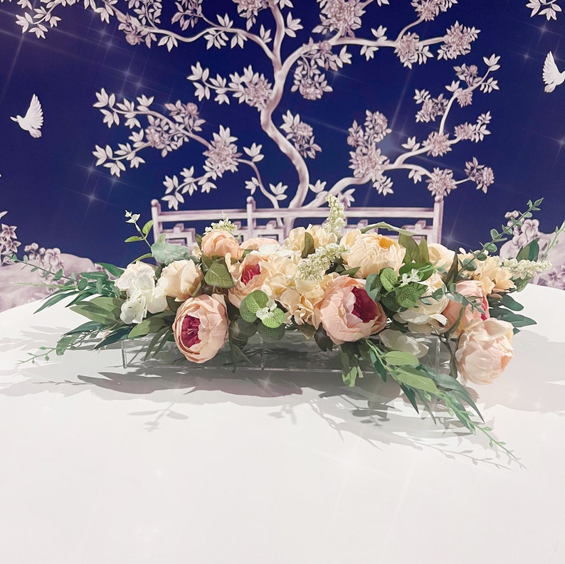 Handmade Silk Flower Centerpiece: Low Profile Floral Arrangement - Etsy