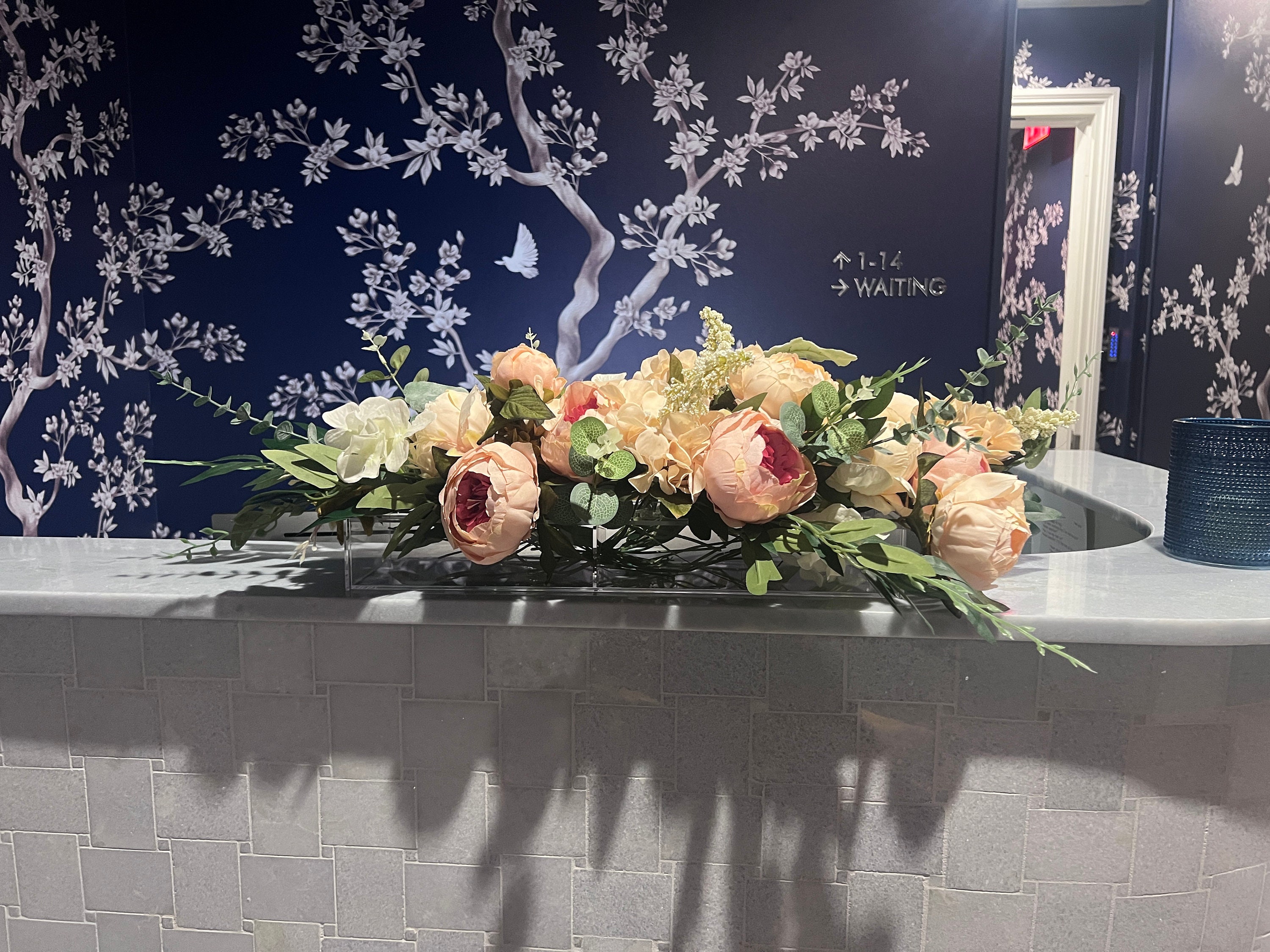 Handmade Silk Flower Centerpiece: Low Profile Floral Arrangement - Etsy