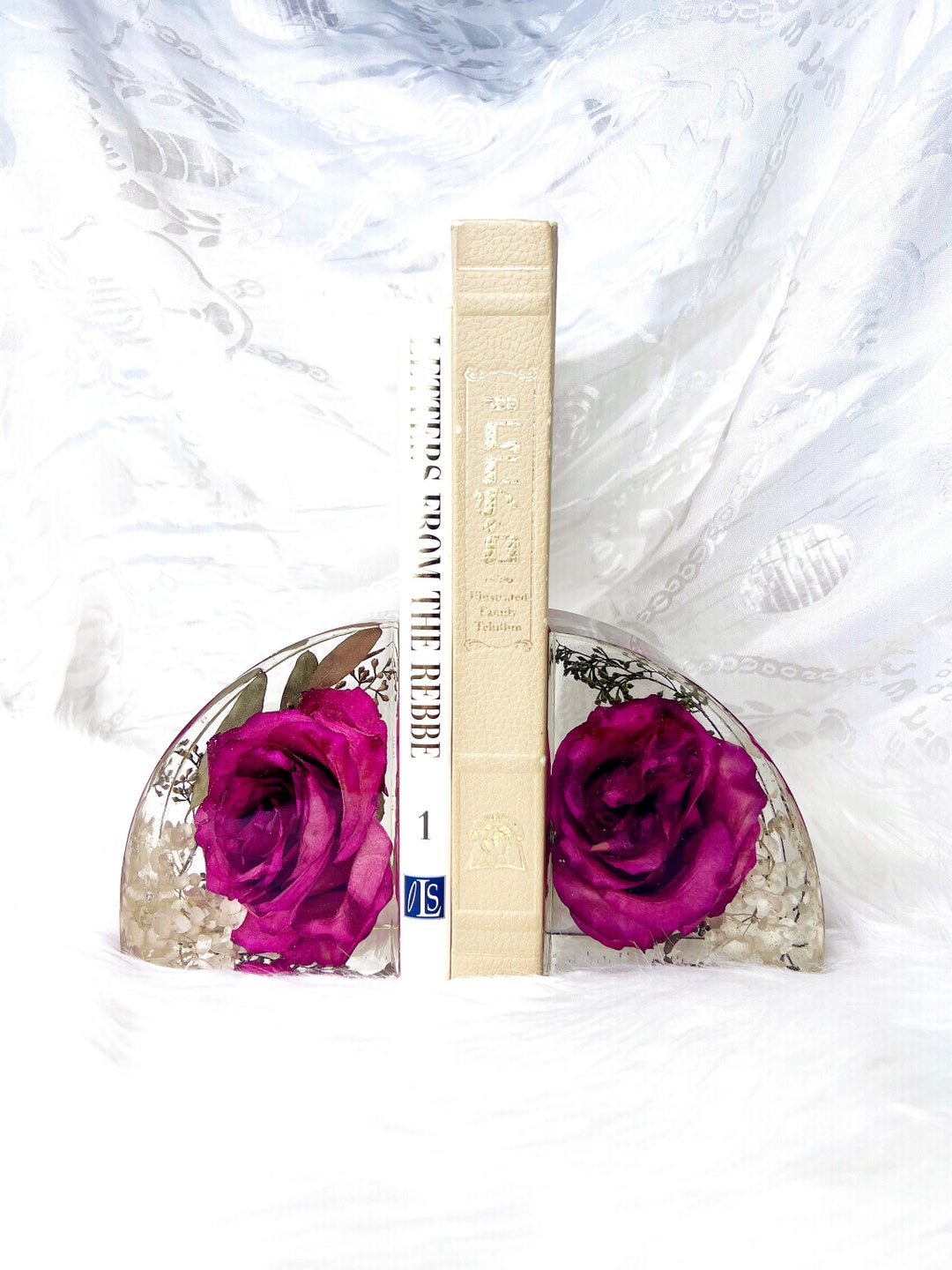 Floral Resin Bookends, Personalized Wedding Keepsakes, Bouquet Flowers ...