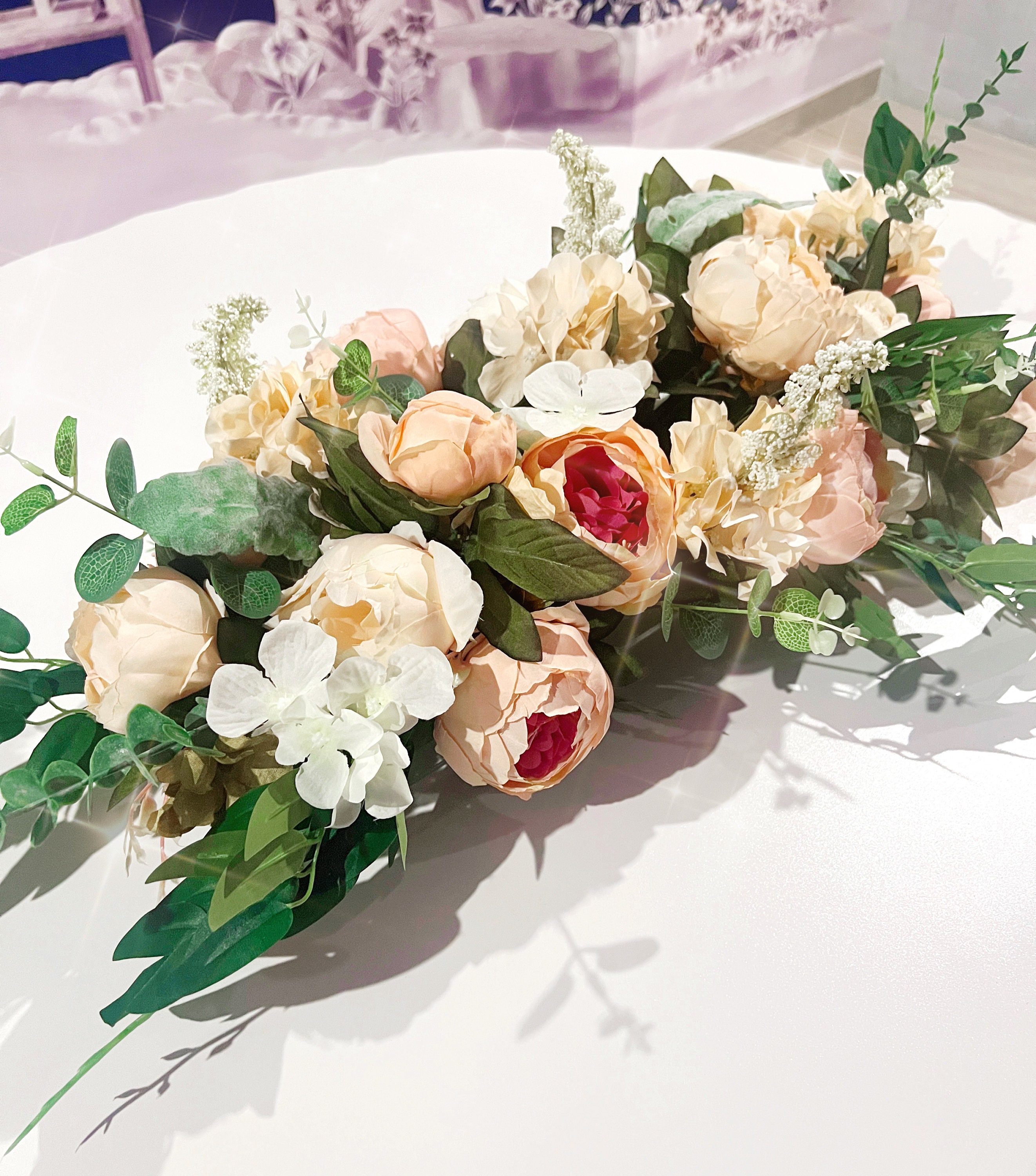 Handmade Silk Flower Centerpiece: Low Profile Floral Arrangement - Etsy
