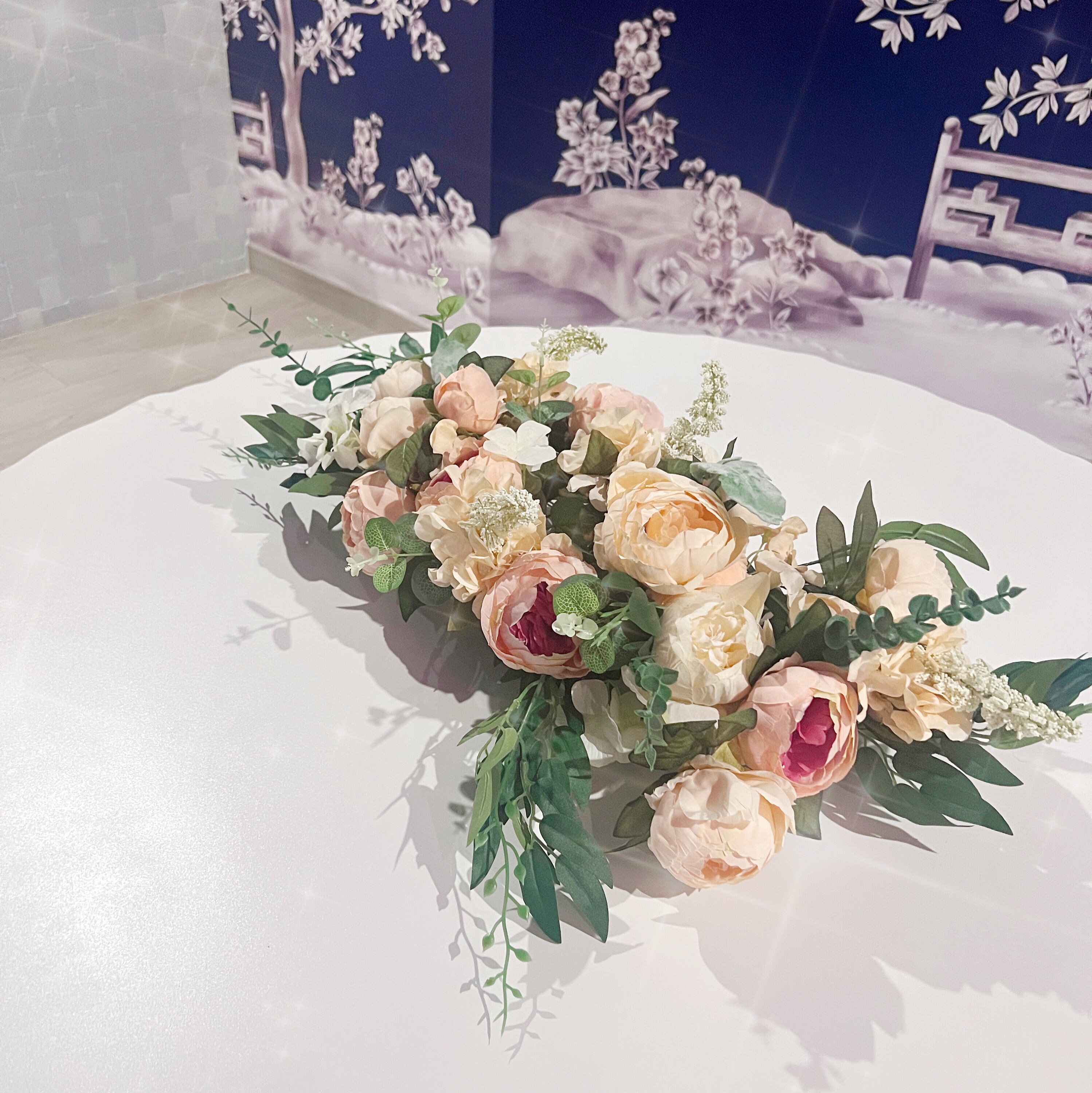 Handmade Silk Flower Centerpiece: Low Profile Floral Arrangement - Etsy