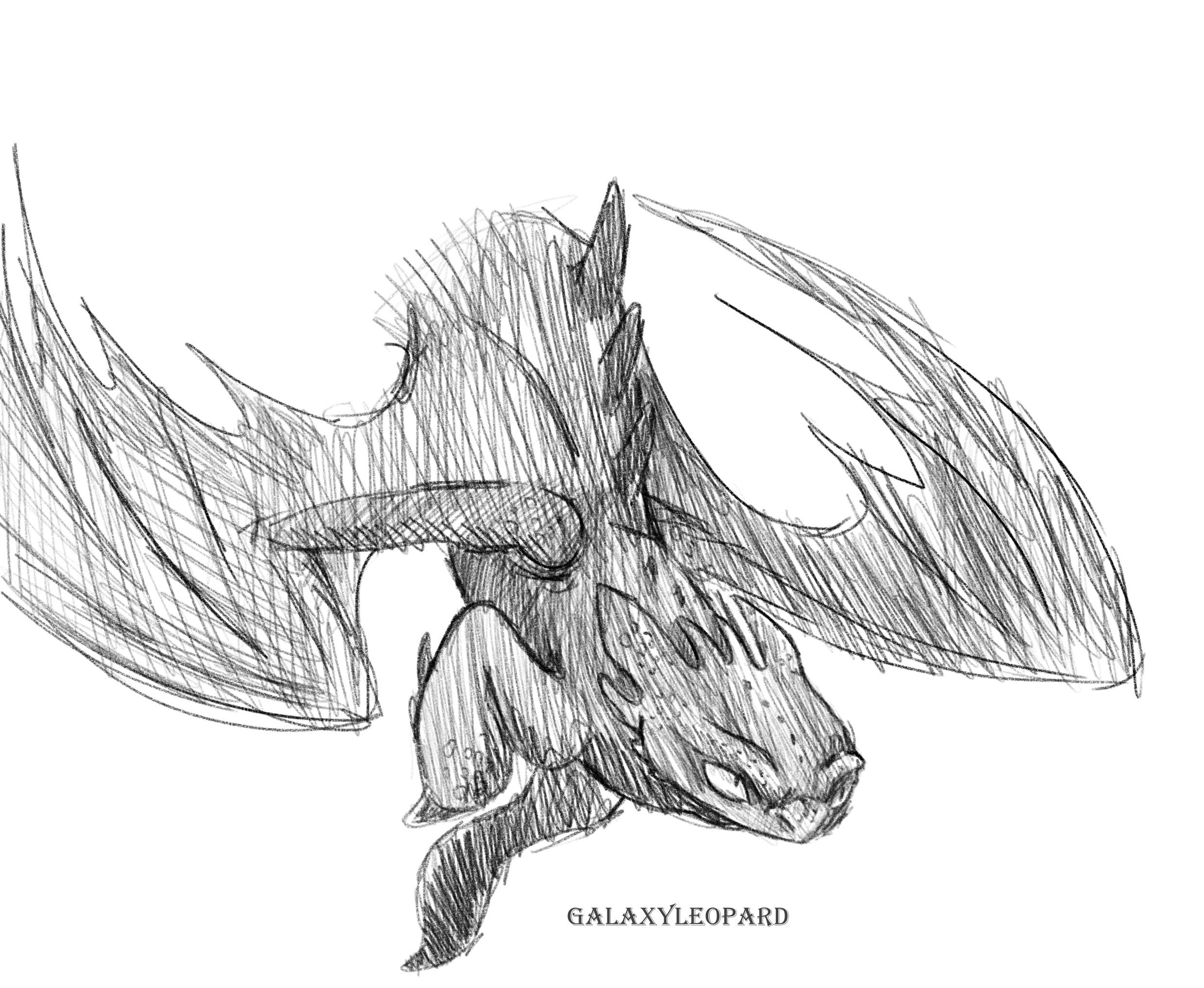 Toothless the Night Fury Rough Sketch - Etsy