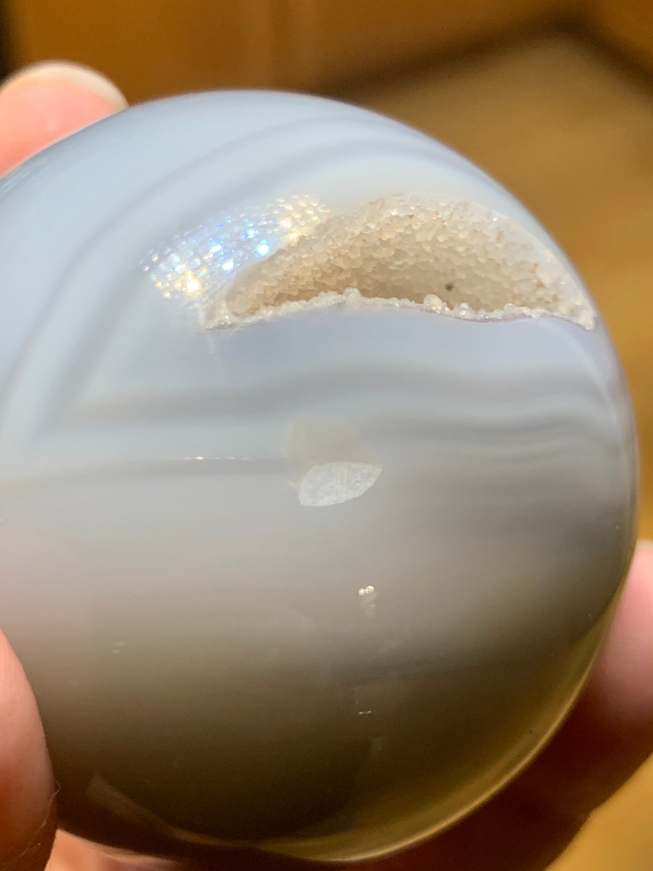 Really Pretty Banded Druzy Agate Sphere .. Sparkly Agate Sphere Small ...