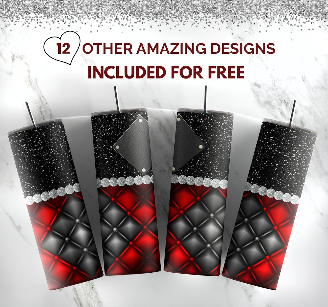 Designer Black Red With Name Tag Leather Tufted Bag Tumbler | Chain Bag ...