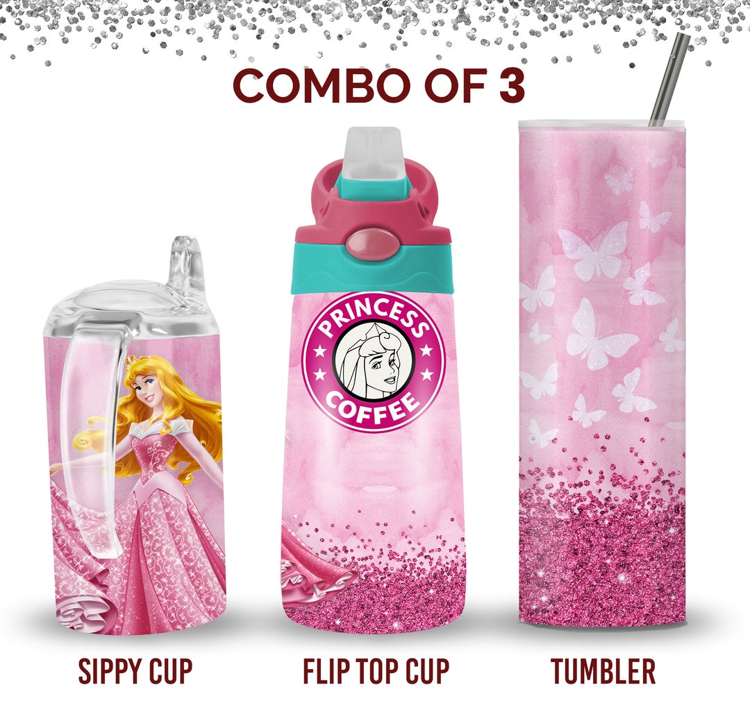 Pink Princess Cartoon Tumbler Sippy Cup Flip Top Cup - Etsy