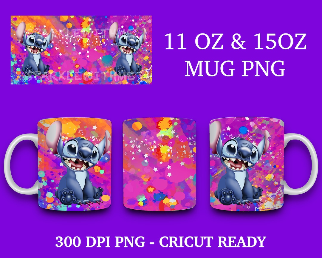 Stitch Splash Coffee Mug Wrap Sublimation Designs Download, Digital ...