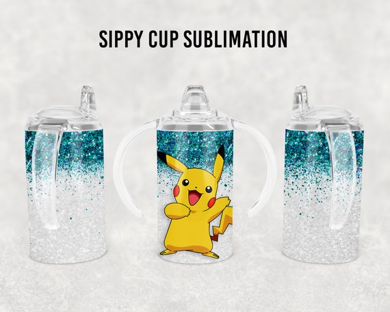 Teal Pokemon Kids Cartoon 12oz Sippy Cup Sublimation Straight - Etsy