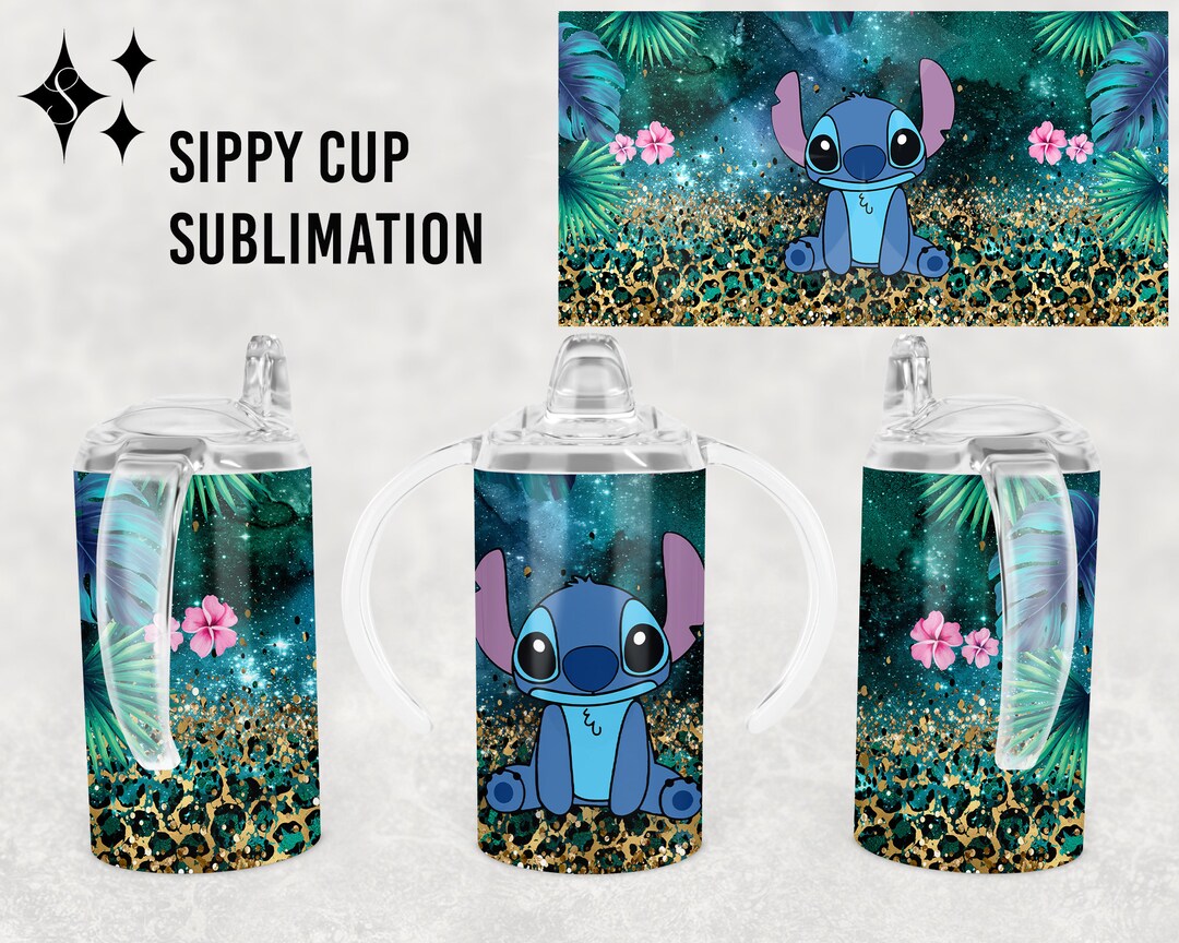Stitch Galaxy Kids Cartoon 12oz Sippy Cup Sublimation, Straight Sippy ...